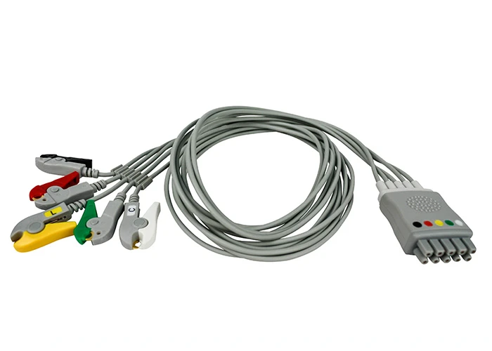 Reusable GE compatible ECG patient cable 3-leads grabber | Halbach Medical