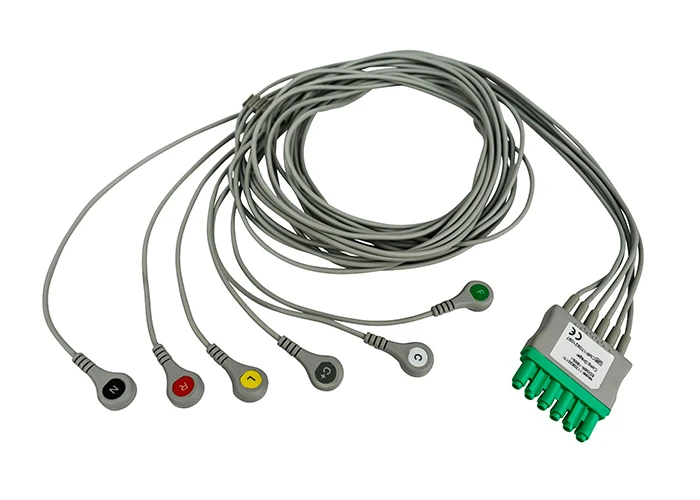 Reusable Dräger Multimed compatible ECG patient cable 6leads, monolead ...