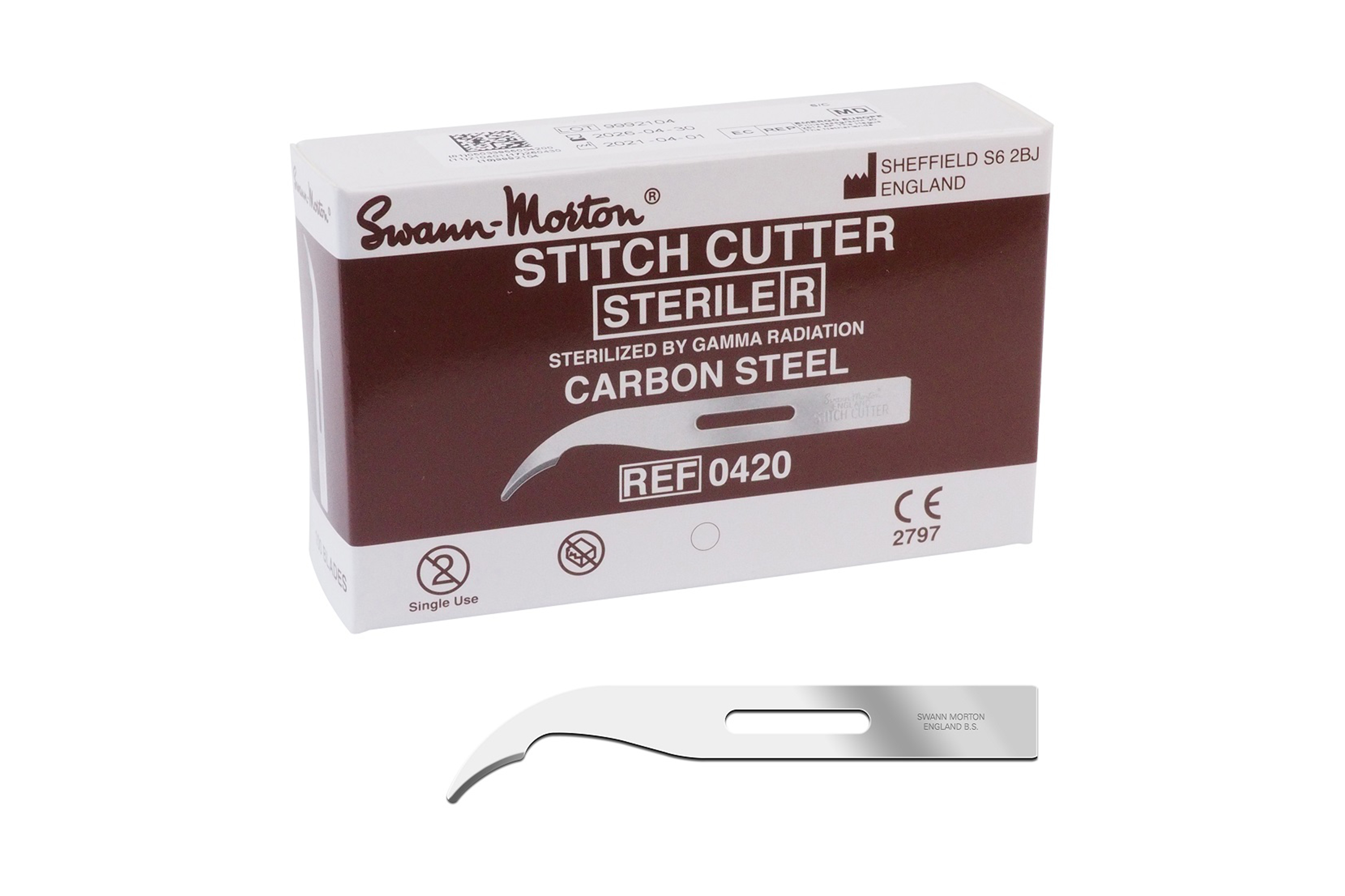 Swann Morton Carbon stitch cutter kort (0420) | Halbach Medical